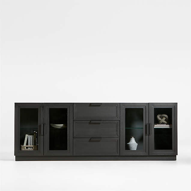 HD Media Console with Two Towers + Reviews | Crate & Barrel