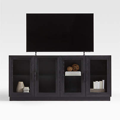 Enzo 72" Black Media Console/Storage TV Stand with Marble Top + Reviews ...