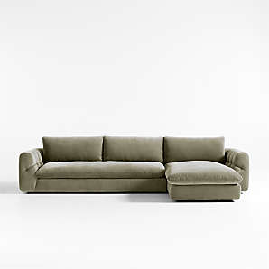 Velvet Sectional Sofas Crate Barrel