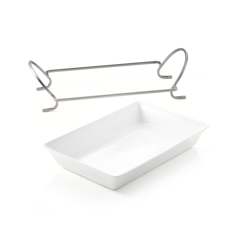 Cambridge 13.75" Graphite Baking Dish with Rack + Reviews | Crate & Barrel
