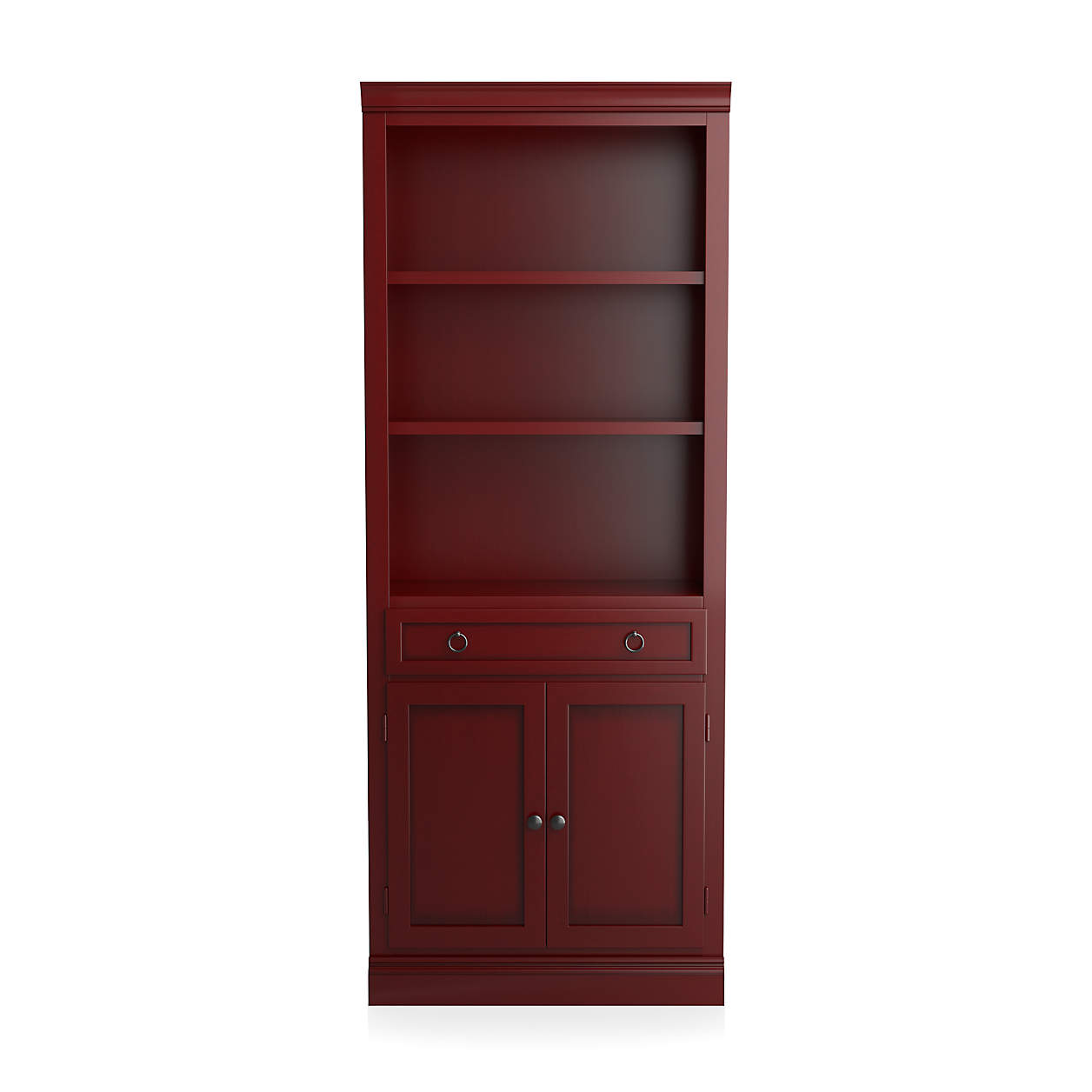Cameo Red Middle Storage Bookcase | Crate & Barrel