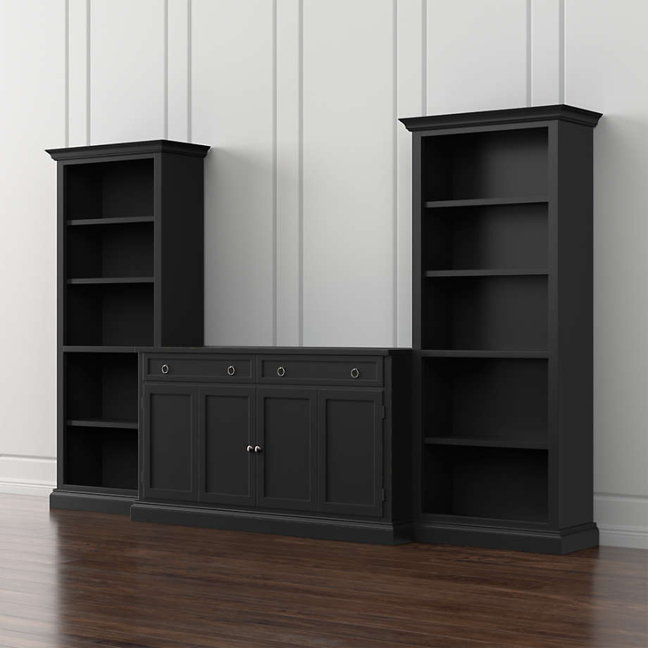 Cameo 3-Piece Modular Bruno Black Storage Media Entertainment Center ...