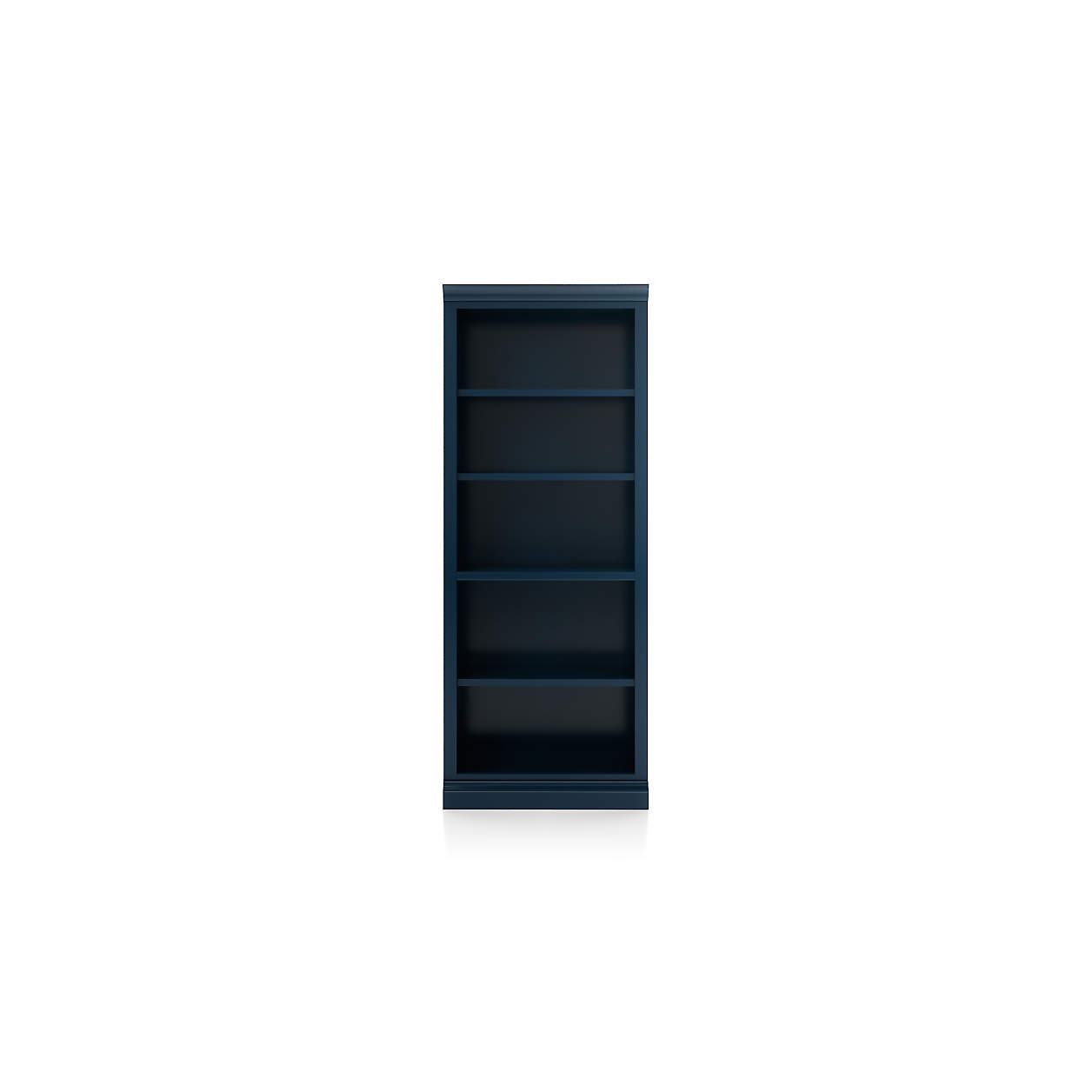 Cameo Indigo Open Bookcase with Full Crown + Reviews | Crate & Barrel
