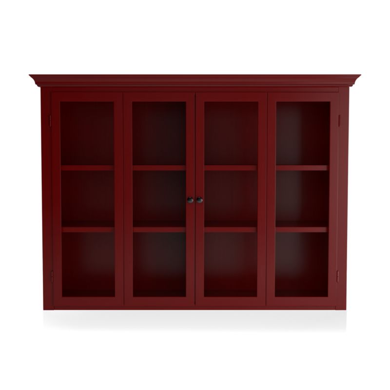 Cameo Red Modular Hutch with Glass Doors + Reviews | Crate & Barrel