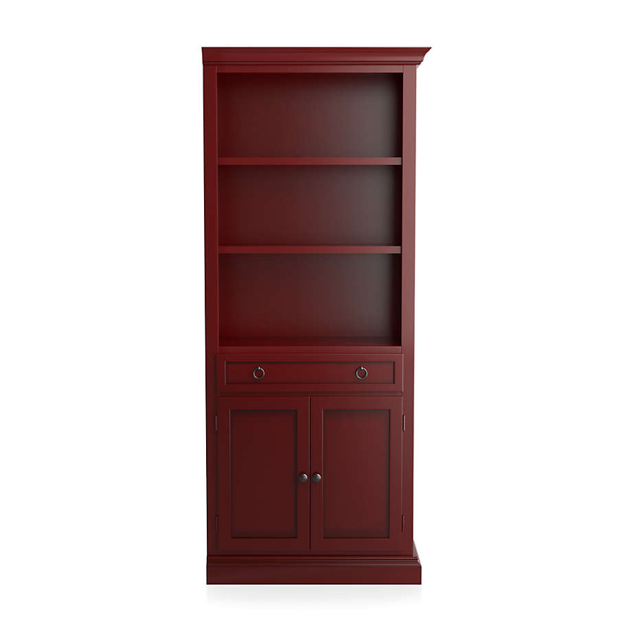 Cameo Red Right Storage Bookcase | Crate & Barrel