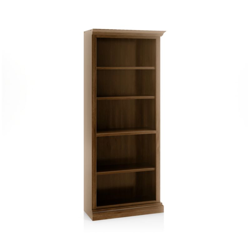 Cameo Nero Noce Open Bookcase with Right Crown | Crate and Barrel