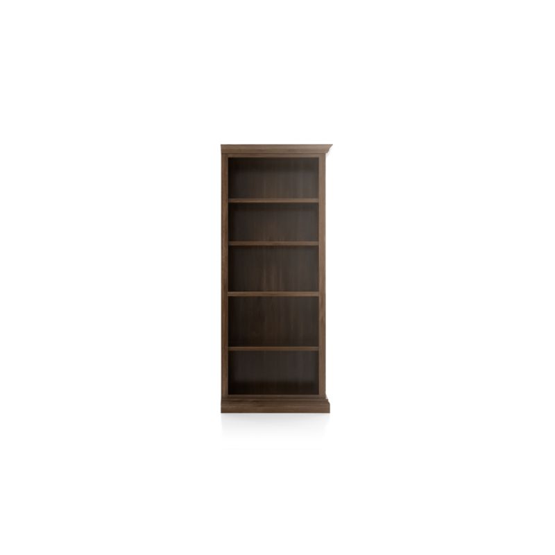 Cameo Nero Noce Open Bookcase with Right Crown | Crate and Barrel