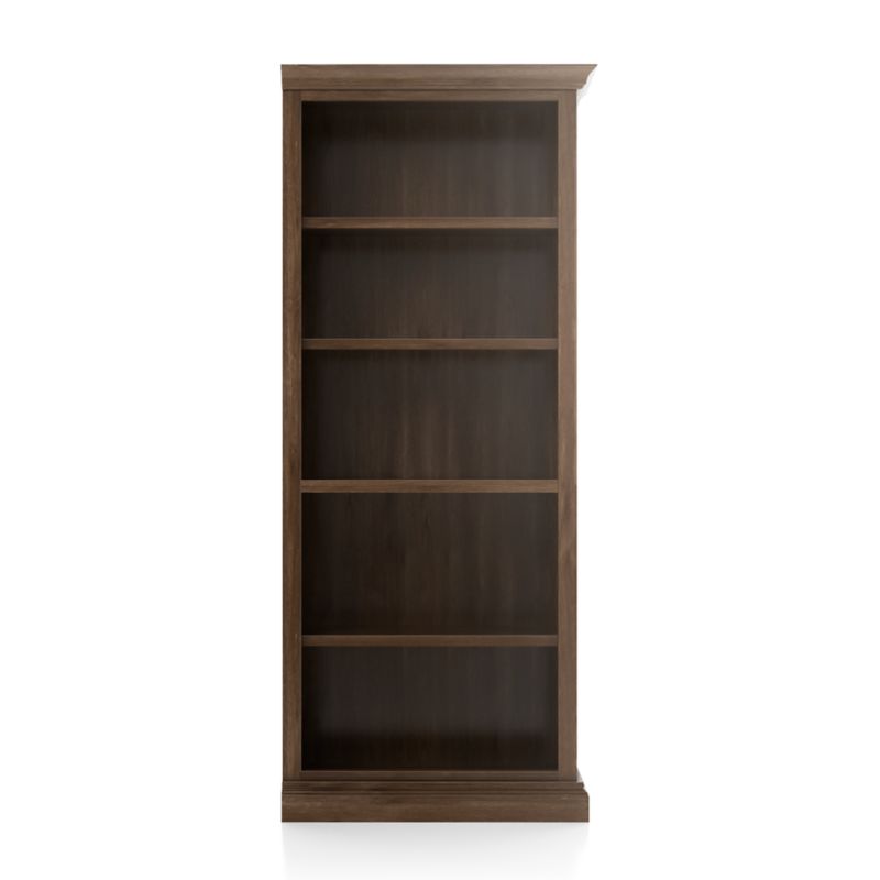 Cameo Nero Noce Open Bookcase with Right Crown | Crate and Barrel