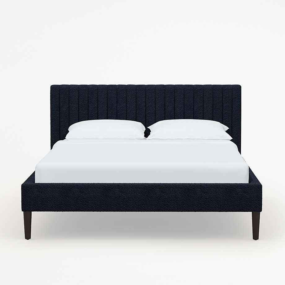 Camilla Full Boucle Ink Channel Bed + Reviews | Crate & Barrel