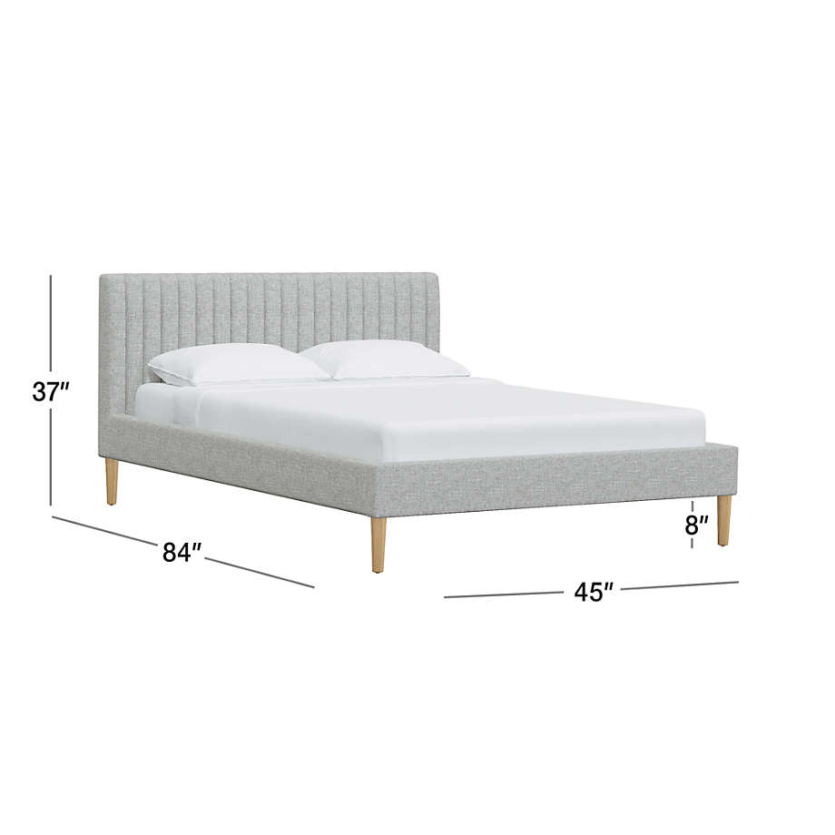 Camilla Linen Pumice Channel Bed | Crate & Barrel