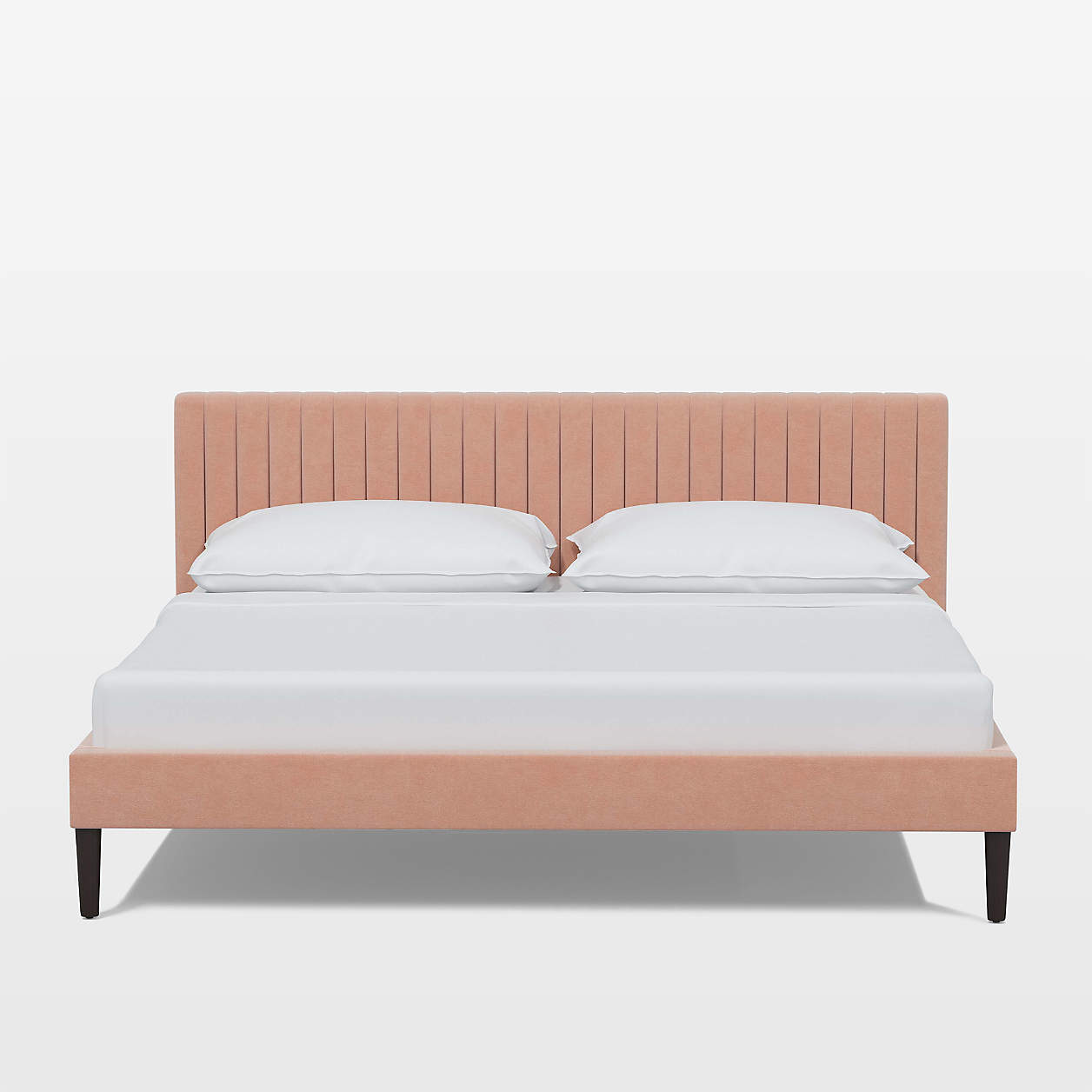 Camilla King Velvet Pink Channel Bed + Reviews | Crate & Barrel