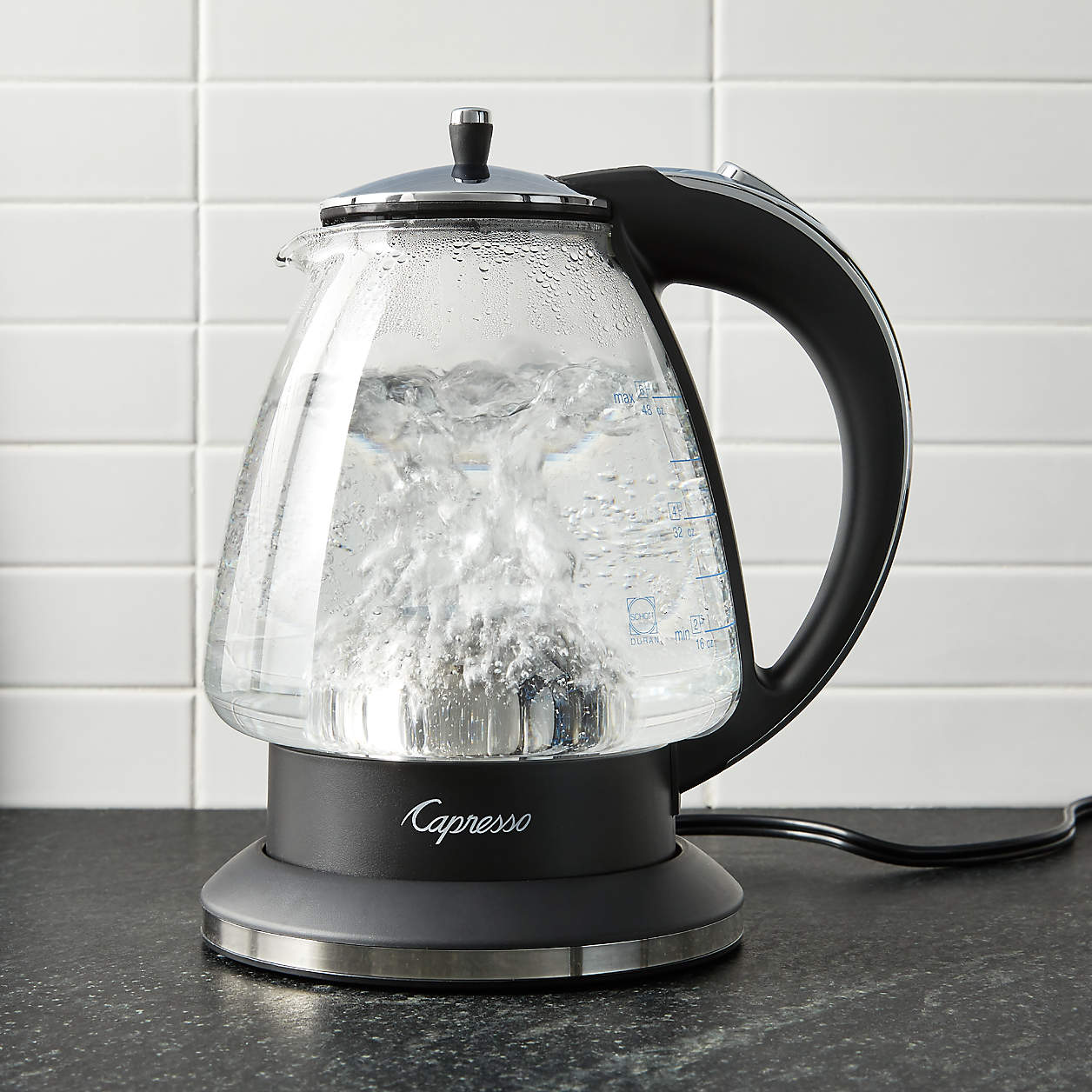 Capresso H2O Glass Electric Tea Kettle + Reviews | Crate & Barrel