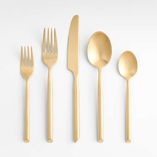 Gold Flatware: Gold Silverware Sets & Golden Utensils | Crate & Barrel