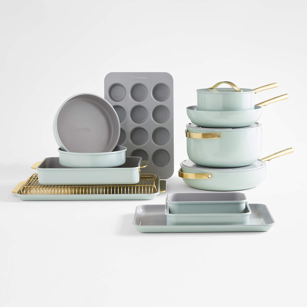 Caraway Silt Green Full Kitchen Set | Crate & Barrel