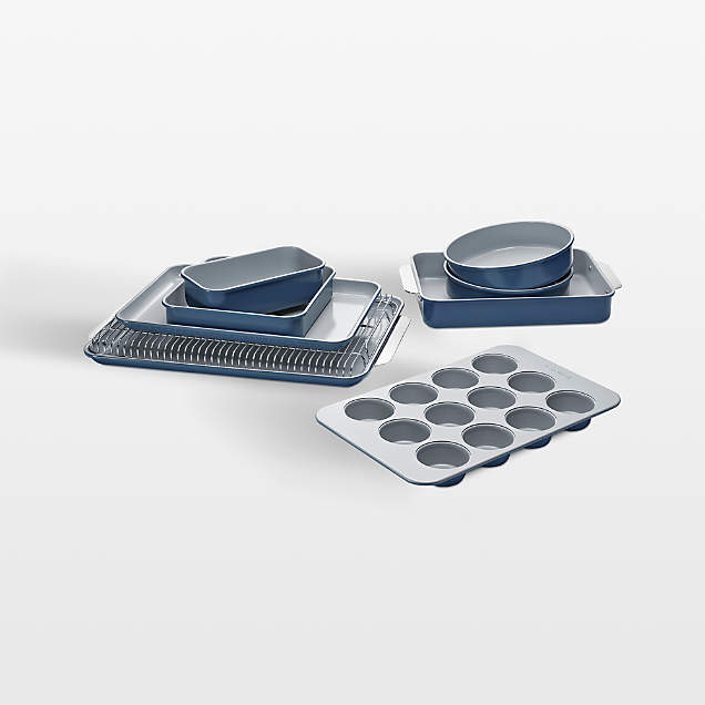 Caraway Navy Non-Toxic Ceramic Non-Stick 5-Piece Bakeware Set + Reviews ...