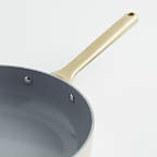 Caraway Cream Non-Stick Ceramic Saute Pan with Gold Hardware + Reviews ...