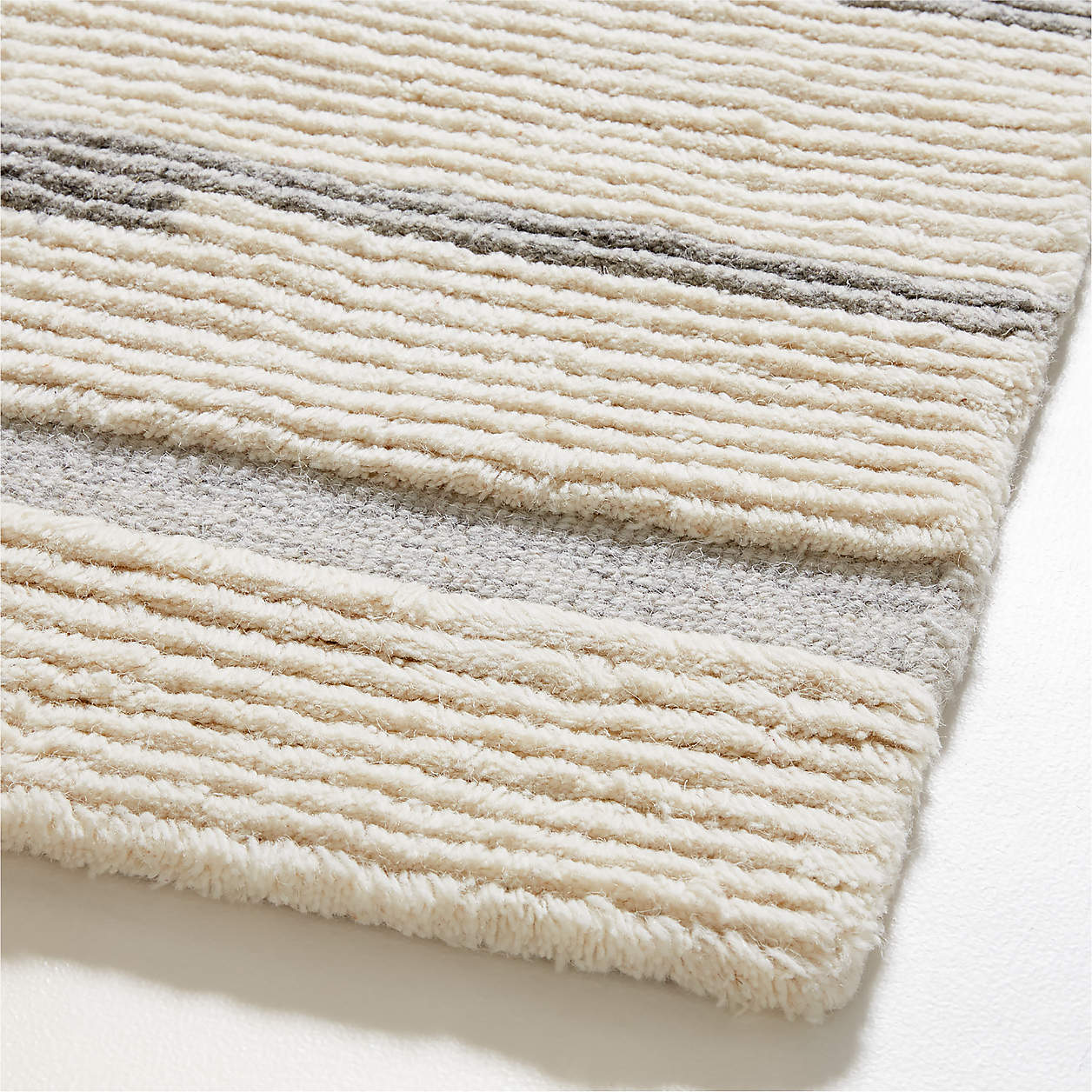 Cardrona Wool Silver Grey Rug Swatch 12"x18" | Crate & Barrel