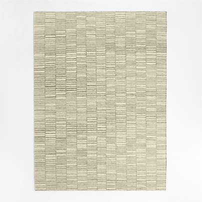 Rouen Jute/Wool Blend Triple Striped Espresso Brown Area Rug 6'x9 ...