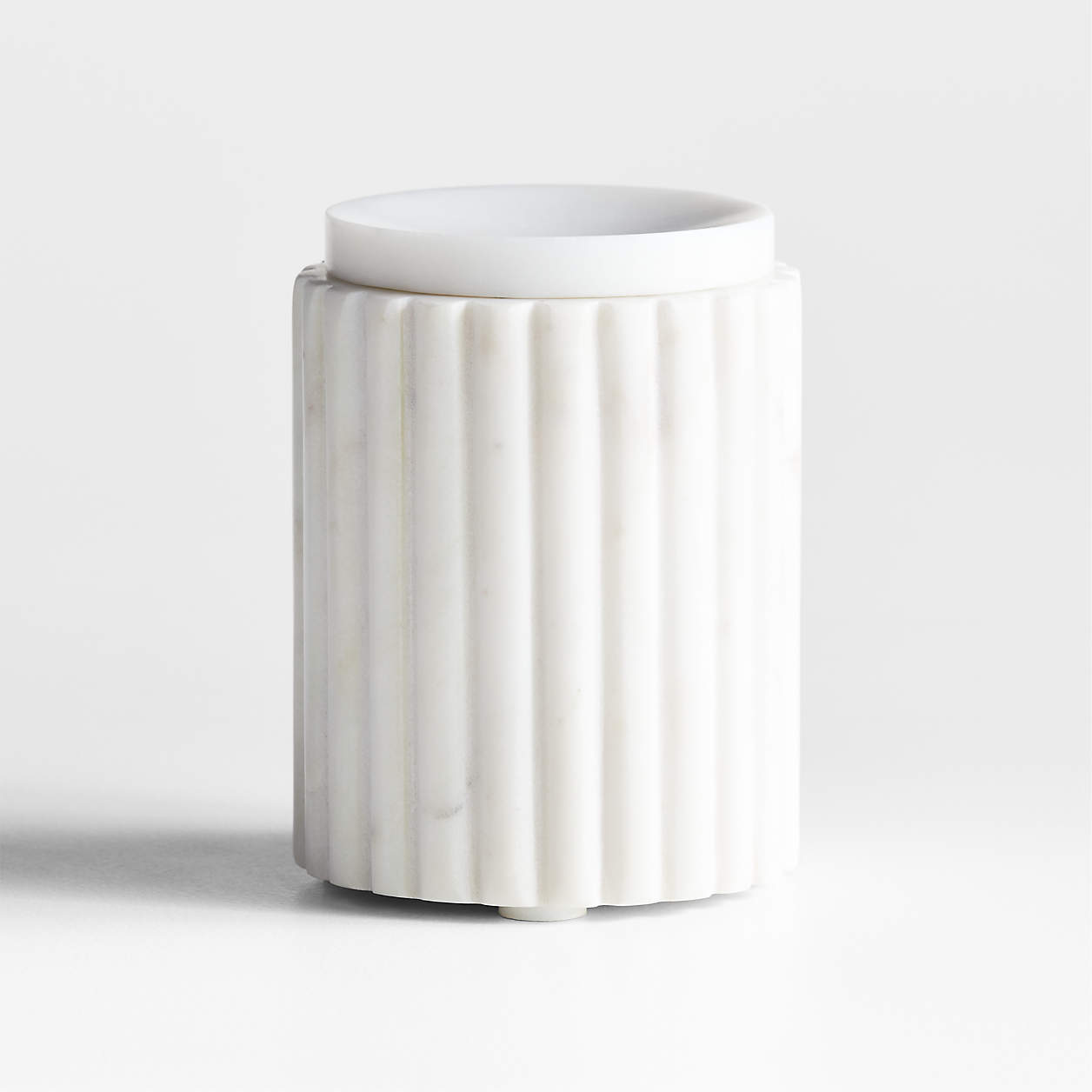 Carmen White Marble Canister + Reviews | Crate & Barrel