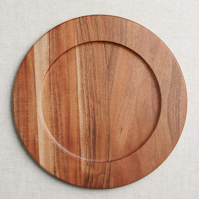 Carson Ebonized Wood Charger + Reviews | Crate & Barrel