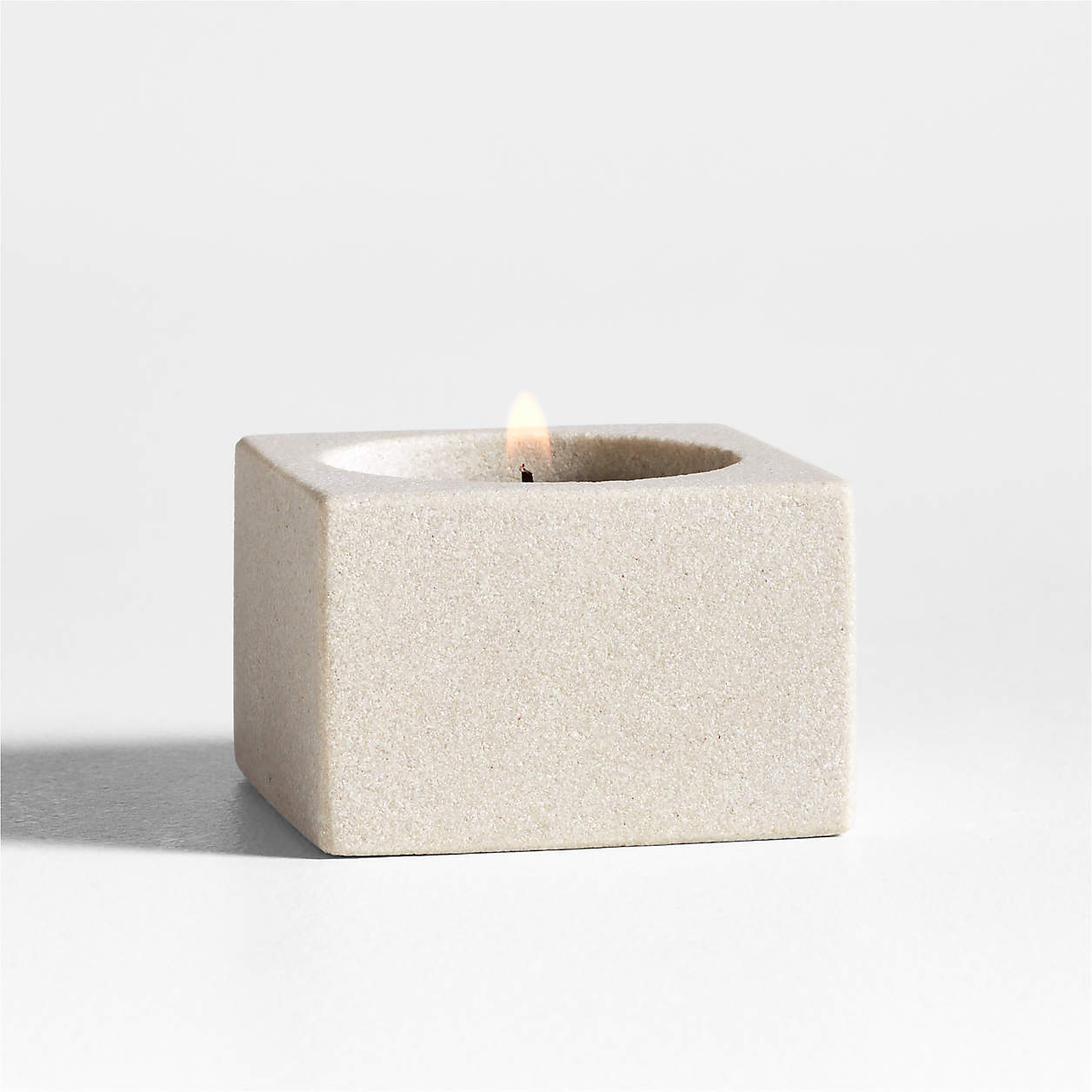 Carter Small Sandstone Tealight Candle Holder + Reviews | Crate ...