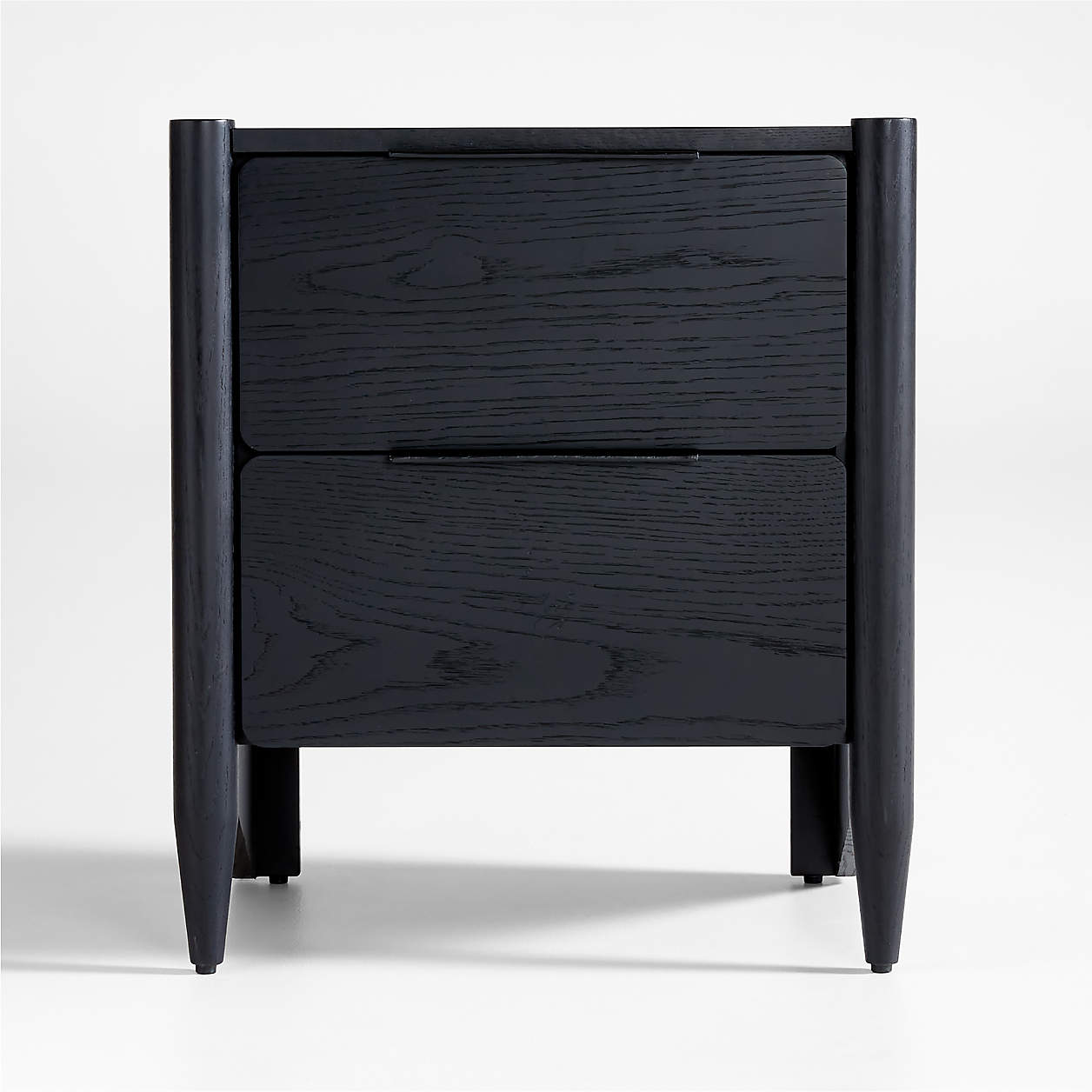 Casa Black Finish Oak Wood Nightstand with Drawers + Reviews | Crate ...