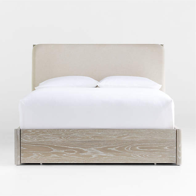 Batten White Oak Plinth-Base Bed | Crate & Barrel Canada