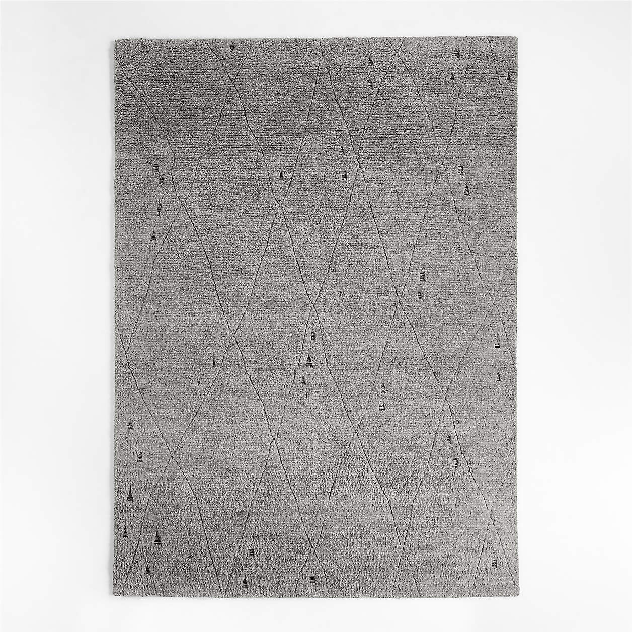 Casablanca Wool Moroccan Dark Grey Area Rug 10'x14' | Crate & Barrel Canada