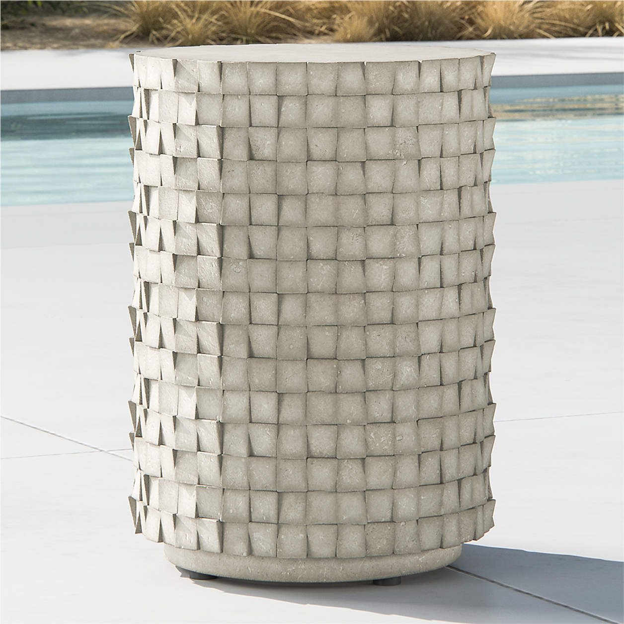 Cast Small Concrete End Table + Reviews | Crate & Barrel