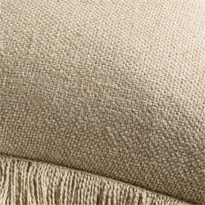 Casual Textured Fringe 70"x55" Flax Taupe Throw Blanket | Crate & Barrel