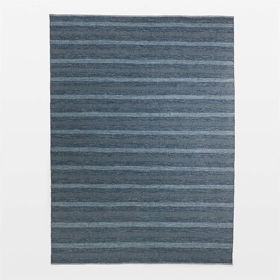 Catania Performance Handwoven Navy Blue Indoor/Outdoor Area Rug 6'x9 ...