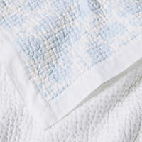 Celeste Organic Cotton Midnight Navy Blue Floral Full/Queen Quilt ...