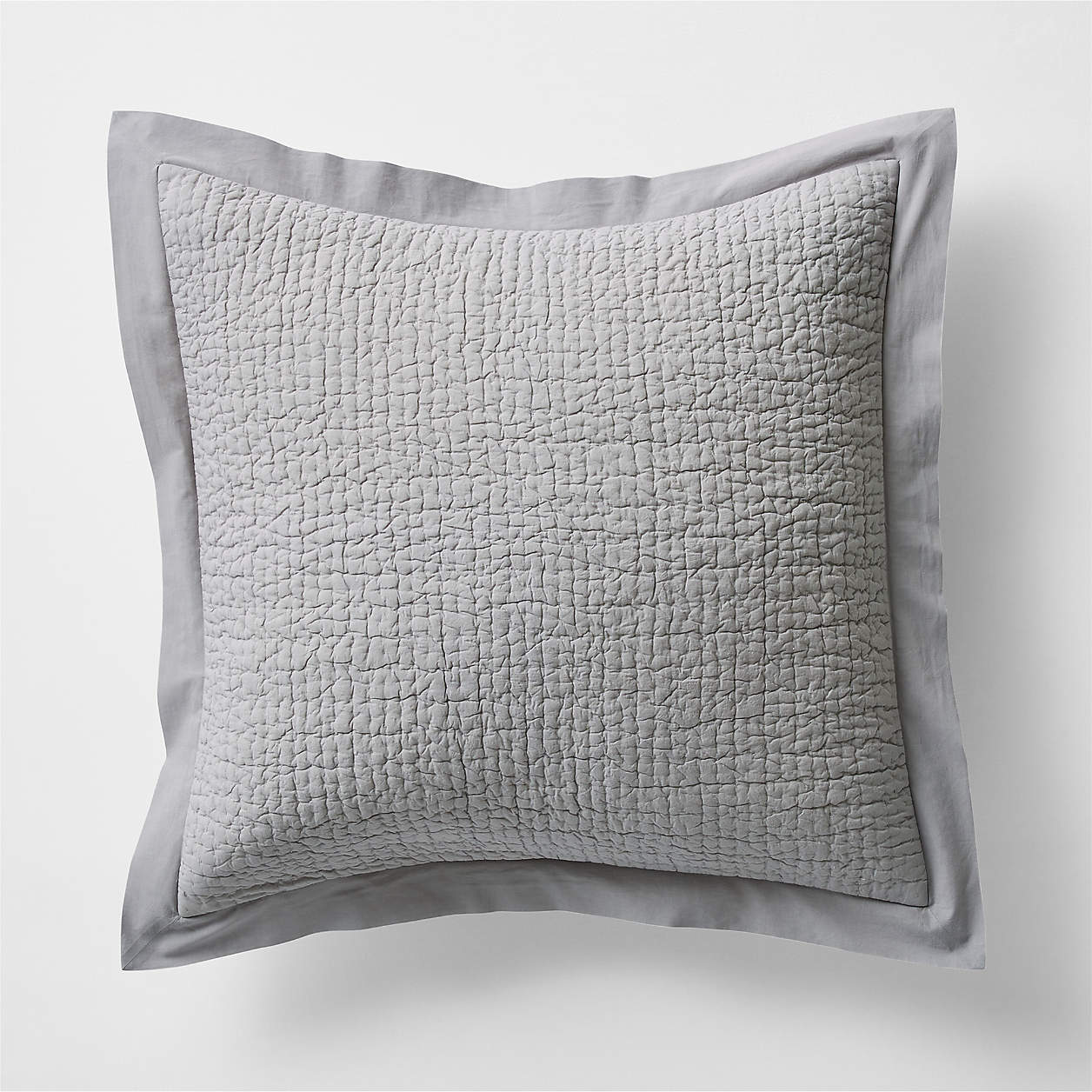 Celeste Grey Organic Cotton Euro Sham + Reviews | Crate & Barrel