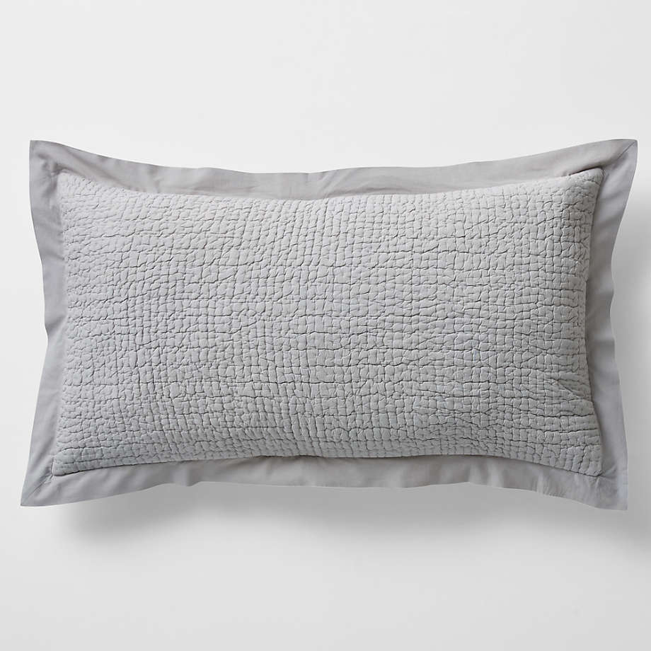 Celeste Grey Organic Cotton King Sham + Reviews | Crate & Barrel Canada
