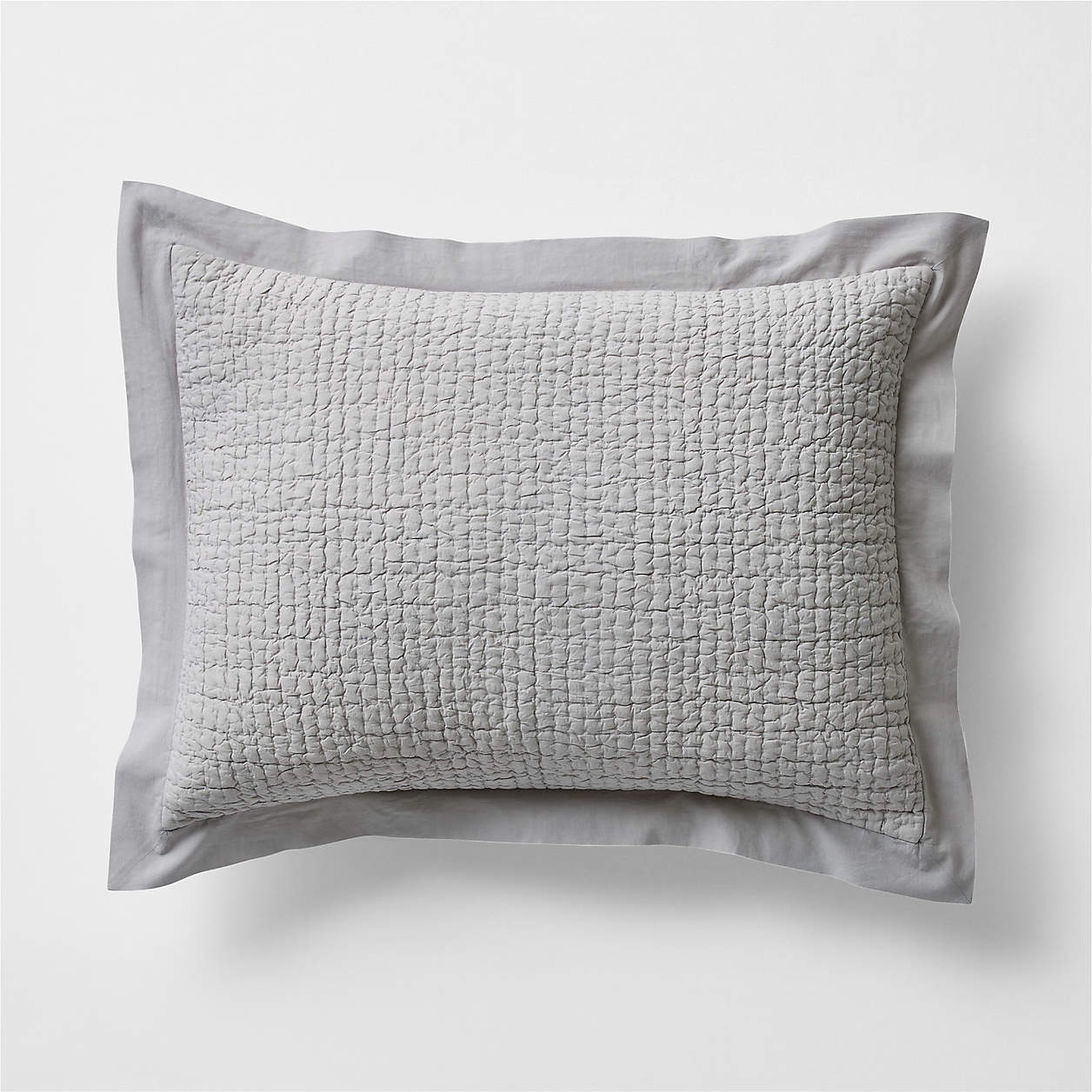 Celeste Grey Organic Cotton Quilt Full/Queen + Reviews | Crate & Barrel