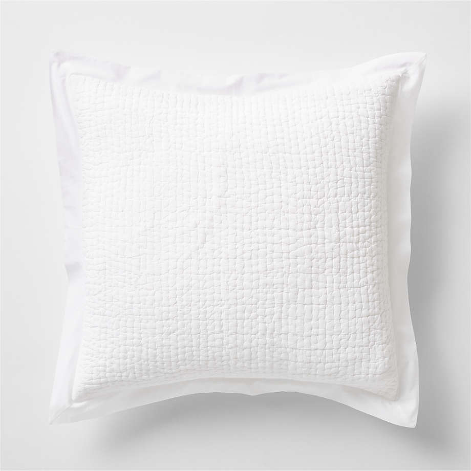 Celeste White Organic Cotton Euro Sham + Reviews | Crate & Barrel