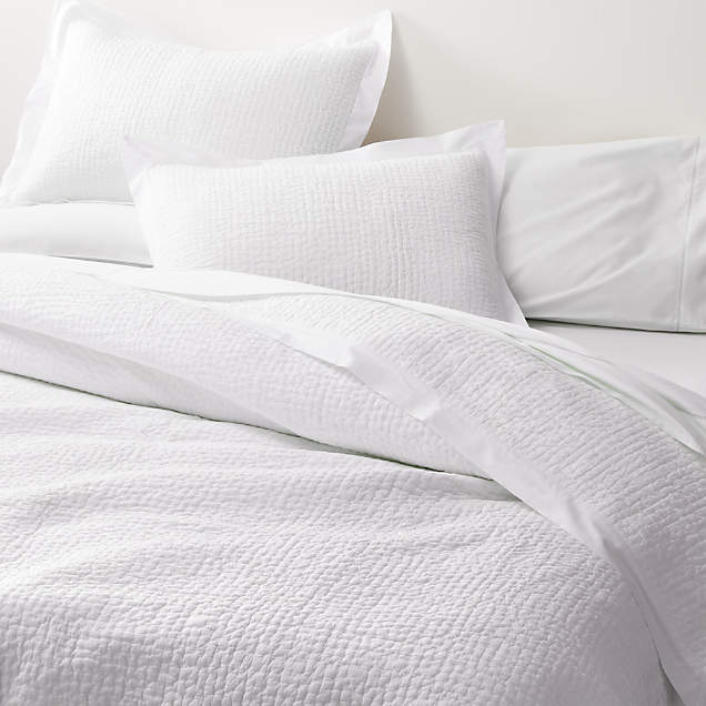 Celeste White Organic Cotton Euro Sham + Reviews | Crate & Barrel