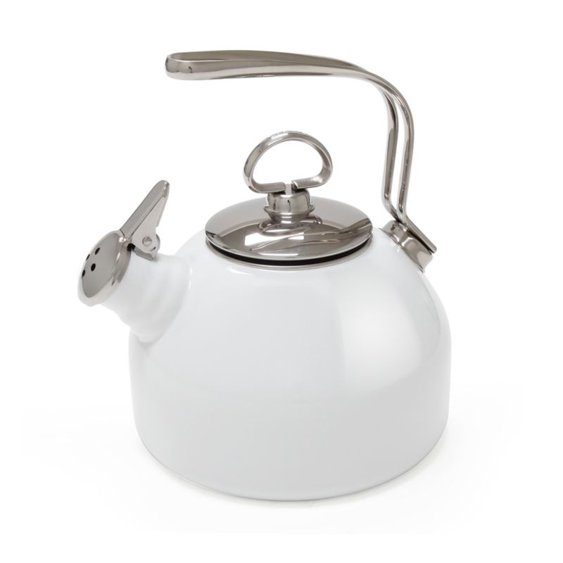 Chantal Classic White Whistling Tea Kettle + Reviews | Crate & Barrel