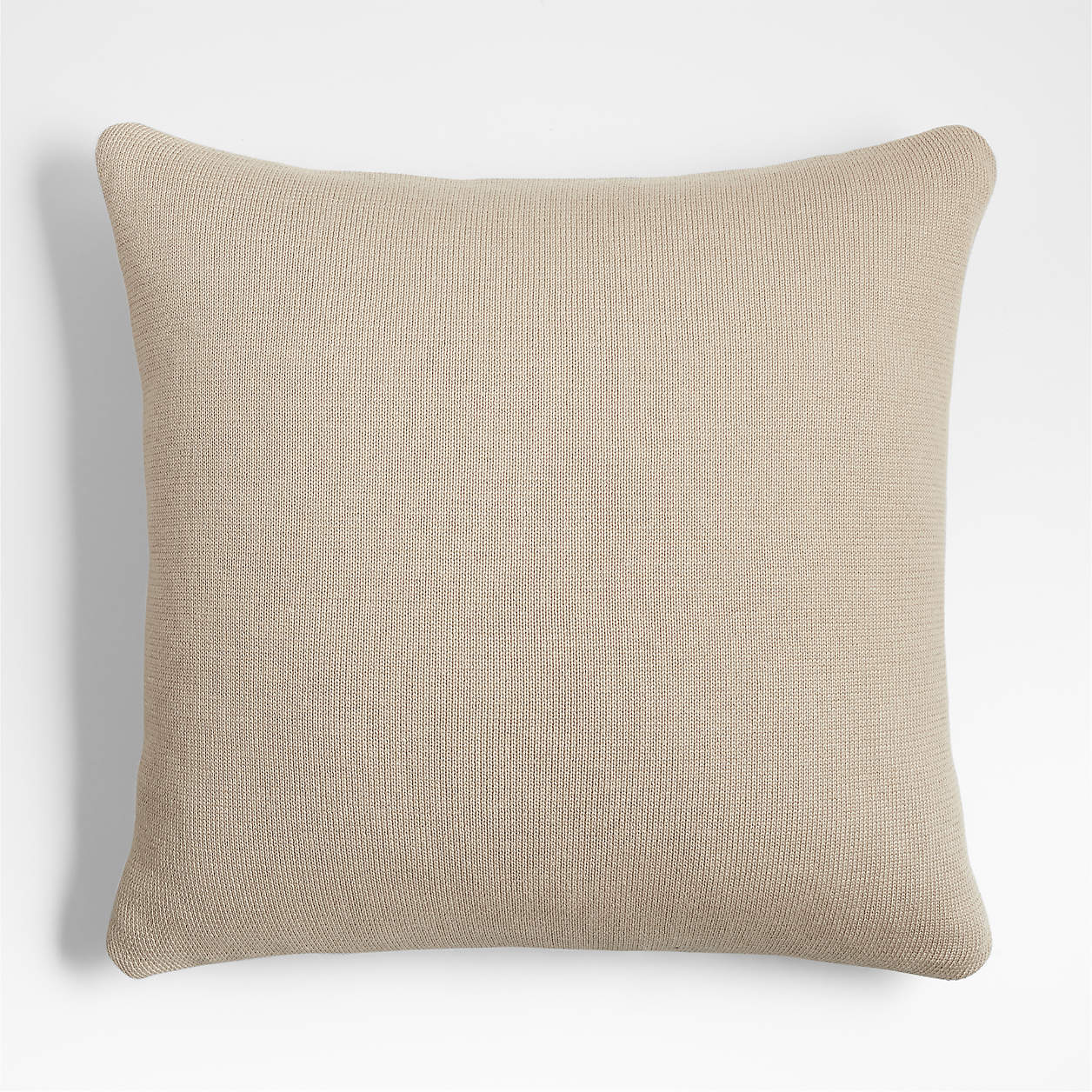 Chantilly Warm Sand Beige Knit 23"x23" Throw Pillow with Down ...