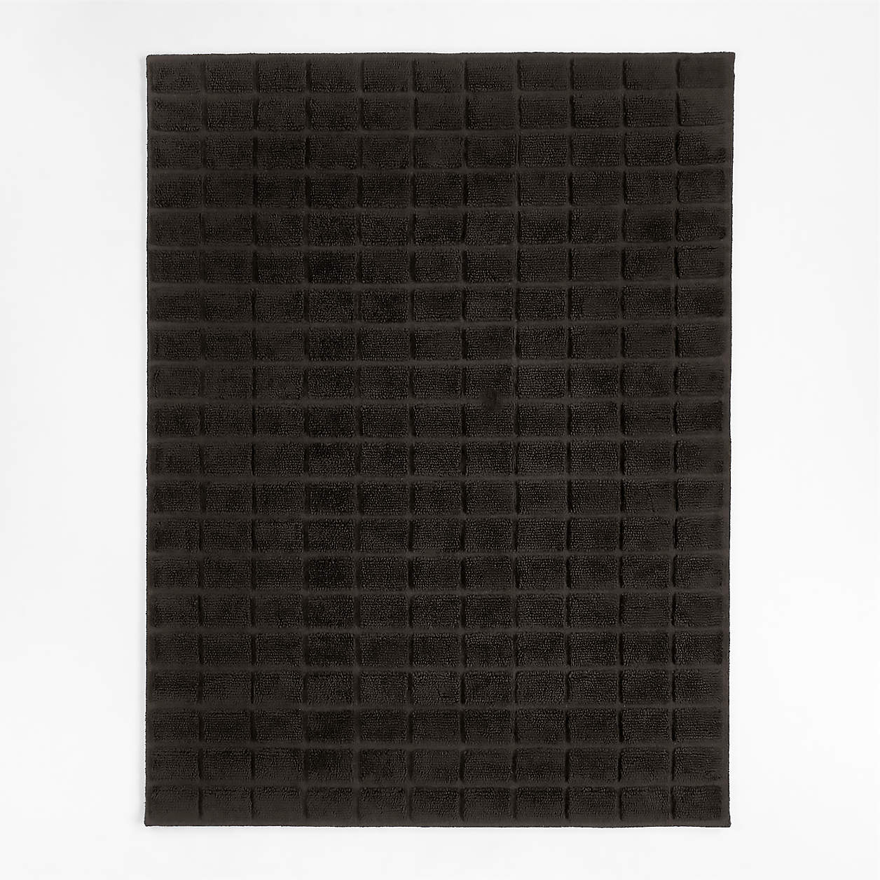 Chatou Wool Brick Pattern Black Area Rug 9'x12' | Crate & Barrel