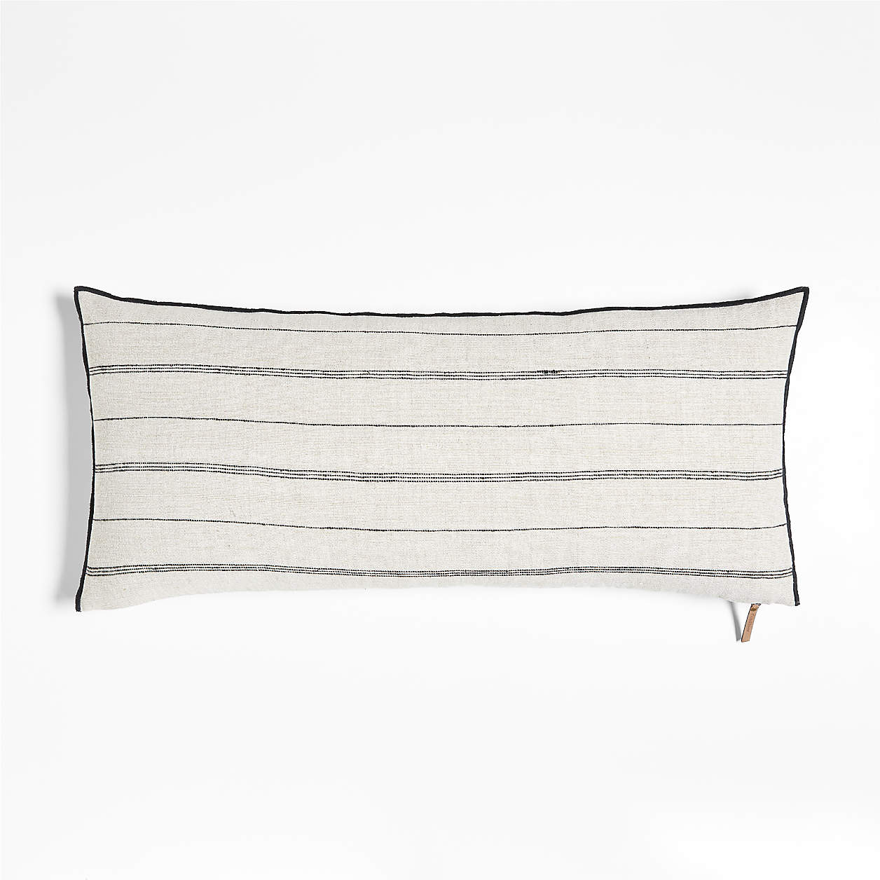 Chatou Organic Cotton Arctic Ivory Stripe 36''x16'' Throw Pillow with ...