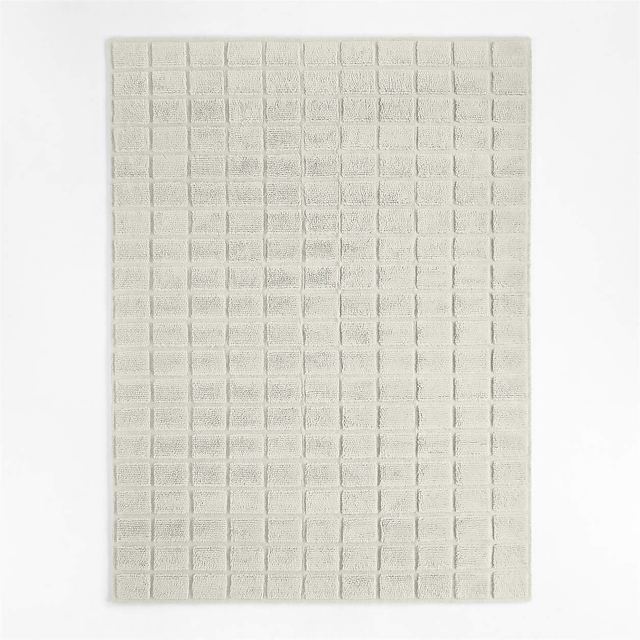 Chatou Wool Brick Pattern White Area Rug | Crate & Barrel Canada