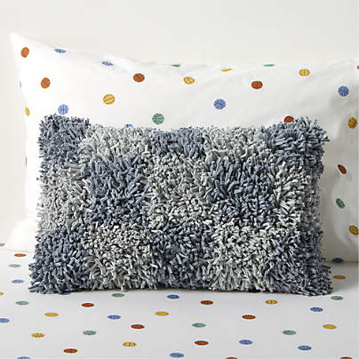 Blue Heart Shag Kids Throw Pillow + Reviews | Crate & Kids