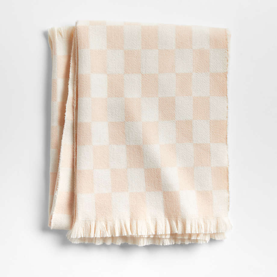Dusty Blush Checkmate Baby Stroller Blanket by Leanne Ford | Crate & Kids