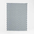 Cloudy Blue Checkmate Baby Stroller Blanket by Leanne Ford | Crate & Kids