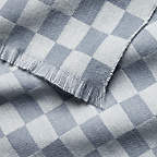 Cloudy Blue Checkmate Baby Stroller Blanket by Leanne Ford | Crate & Kids