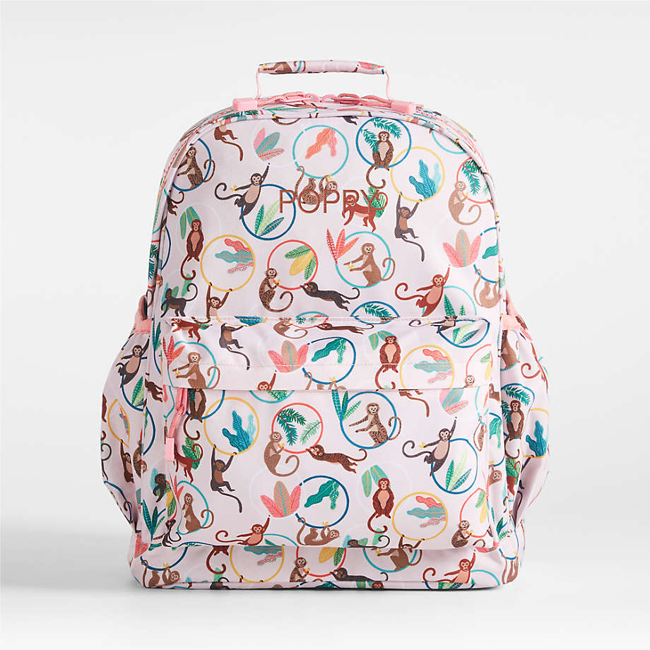 Large Kids Monkey Personalized Backpack for School + Reviews | Crate & Kids