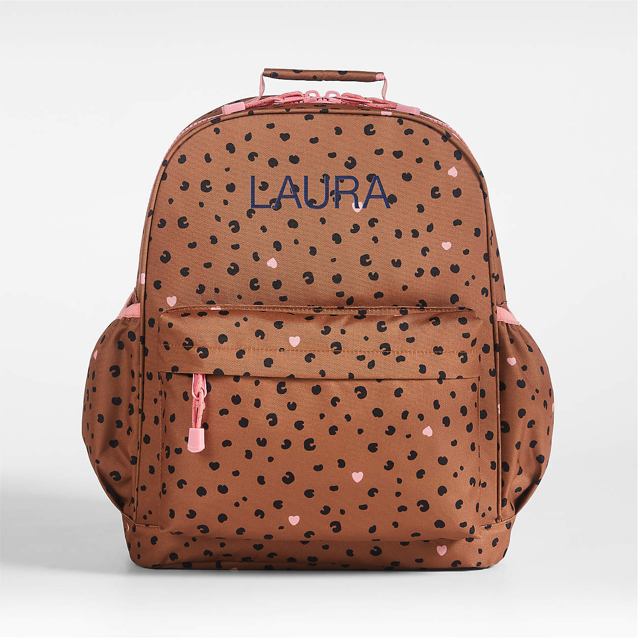 Cheetah Hearts Personalized Large Kids School Backpack with Side ...