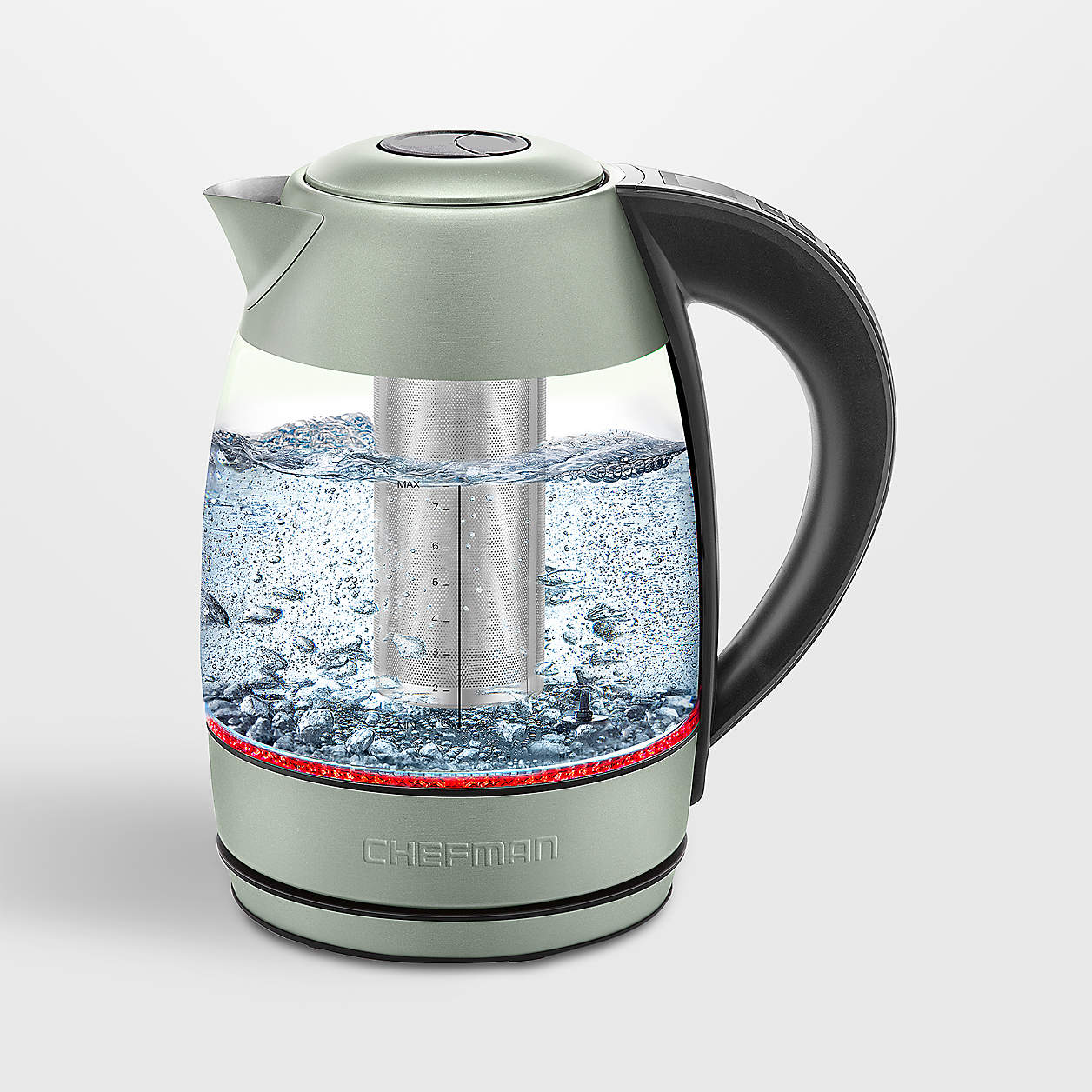 Chefman Easy-Steep Green Digital Kettle | Crate & Barrel