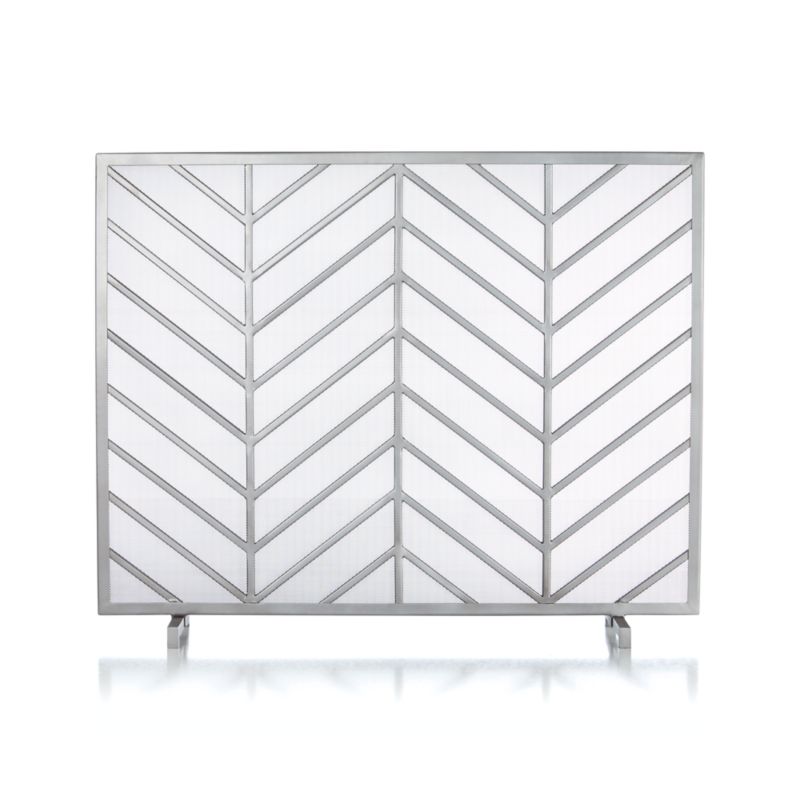 Chevron Fireplace Screen + Reviews | Crate & Barrel